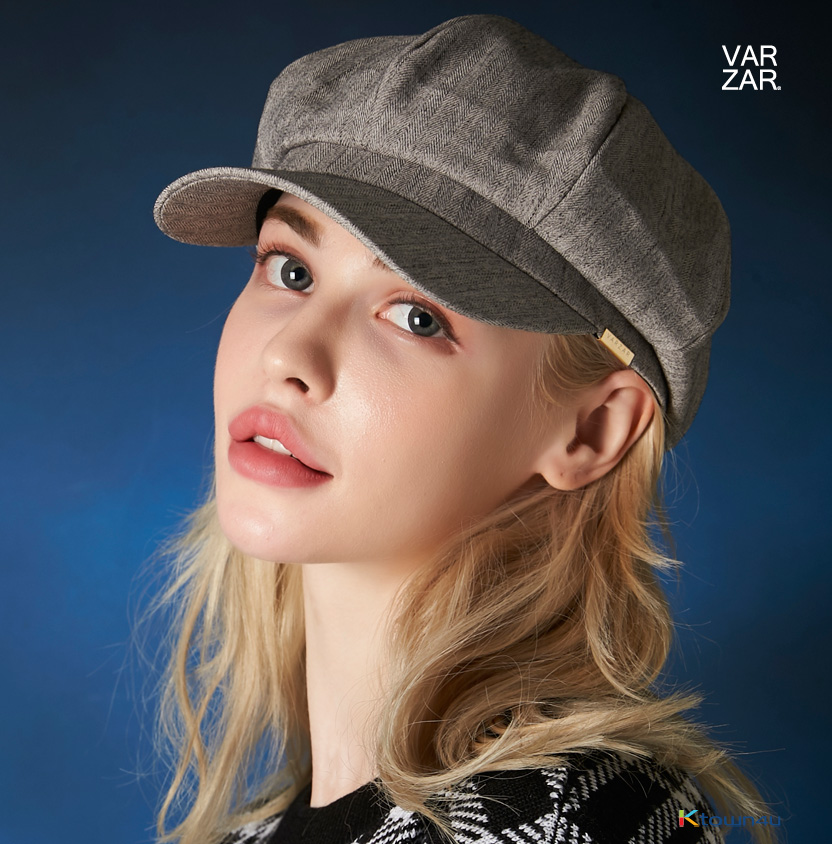 ktown4u.com : Metal Tip Herringbone Newsboy Cap [Gray]