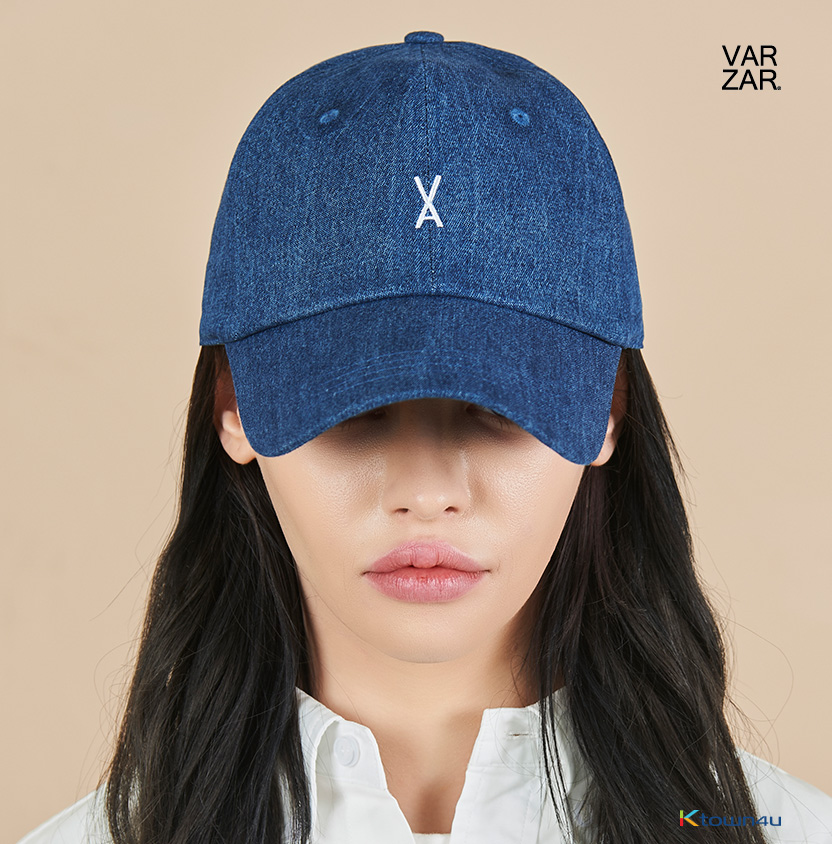 ktown4u.com : [VARZAR] Varzar Logo Over Fit Denim Ball Cap indigo