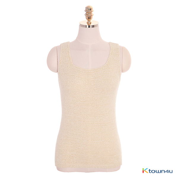 ktown4u.com : ts1527 Basic Sleeveless Knit Top_Cream(Free)