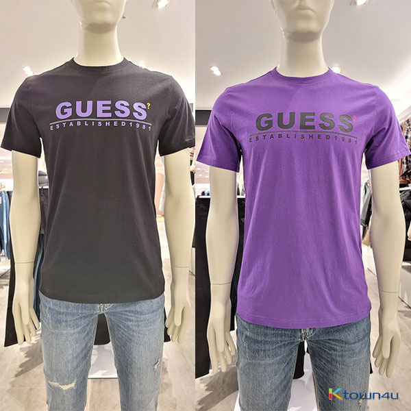 ktown4u.com : Unisex GUESS Print Logo Short Sleeve Tee_3colors