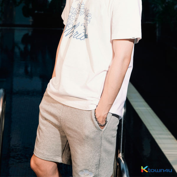 ktown4u.com : UL:KIN X KIM JAE HWAN_DAISY Embroidery Shorts_Grey