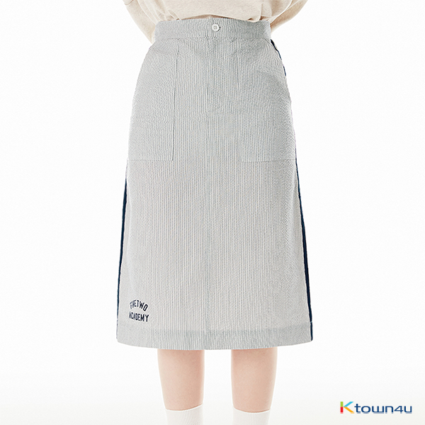 ktown4u.com : SEERSUCKER BASEBALL SKIRT_GREY