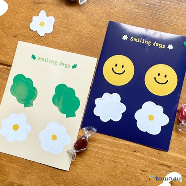 ktown4u.com : Smiling days Removable Sticker SET_daisy smile 5p
