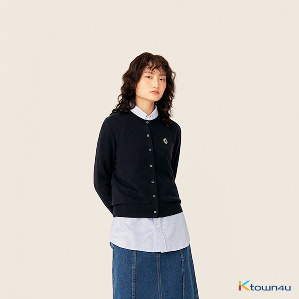 ktown4u.com : [wear ROSÉ]BASIC PATCH W KNIT CARDIGAN NAVY