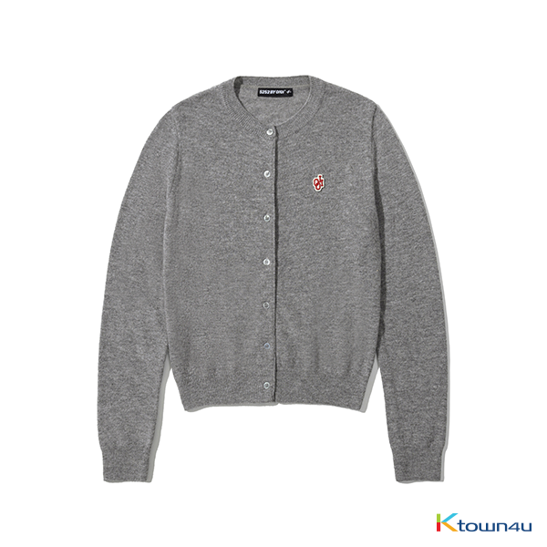ktown4u.com : 2) Basic Patch W Knit Cardigan [Grey]