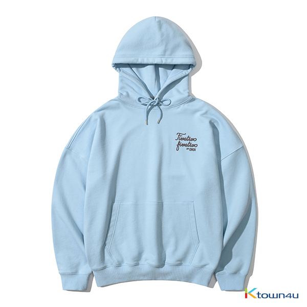 ktown4u.com : FIVETWO CURSIVE MINI LOGO HOODIE SKY BLUE