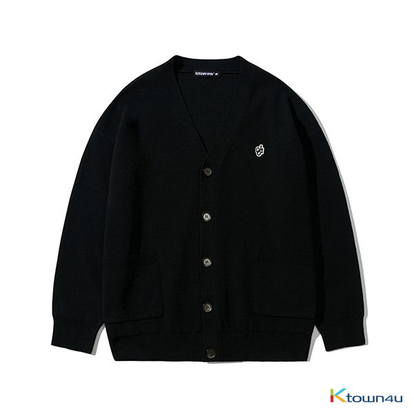 ktown4u.com : Basic Patch Knit Cardigan [Black]