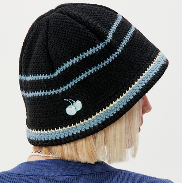 ktown4u.com : CHERRY KNIT BEANIE KA_BLACK