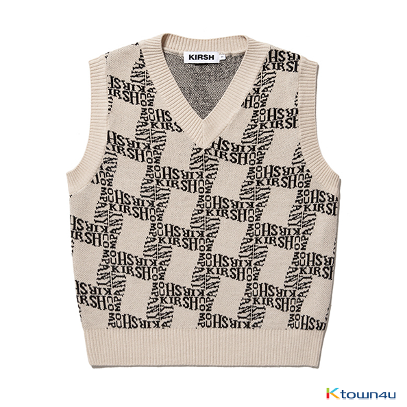 ktown4u.com : 5) Spiral Jacquard Knit Vest KA [Beige]