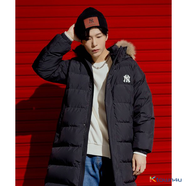 ktown4u.com : [MLB]Basic Hood Fur Back Logo Medium Light Long Padding NY (Black)
