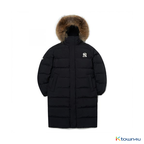 ktown4u.com : [MLB]Basic Hood Fur Back Logo Medium Light Long Padding NY (Black)