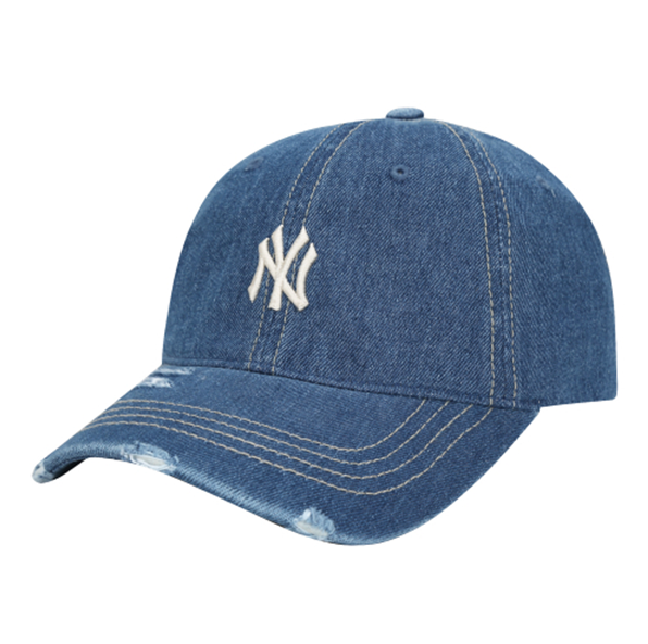 ktown4u.com : DENIM DAMAGE BALL CAP NY (BLUE)