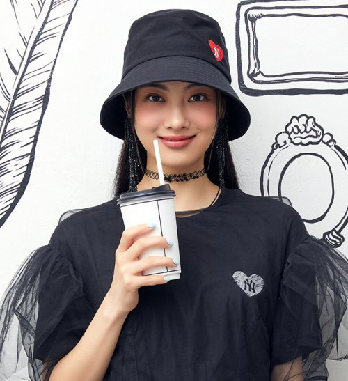 ktown4u.com : HEART BUCKET HAT NY [BLACK]