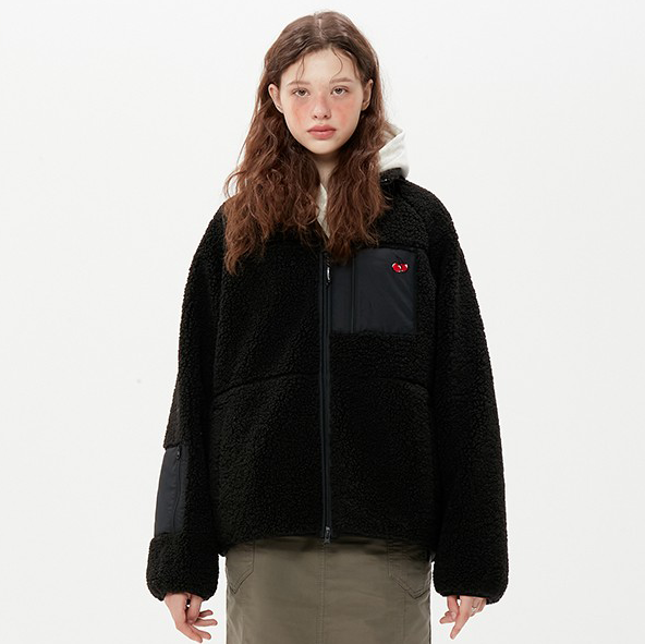 ktown4u.com : CHERRY FLEECE JACKET KA [2COLORS]