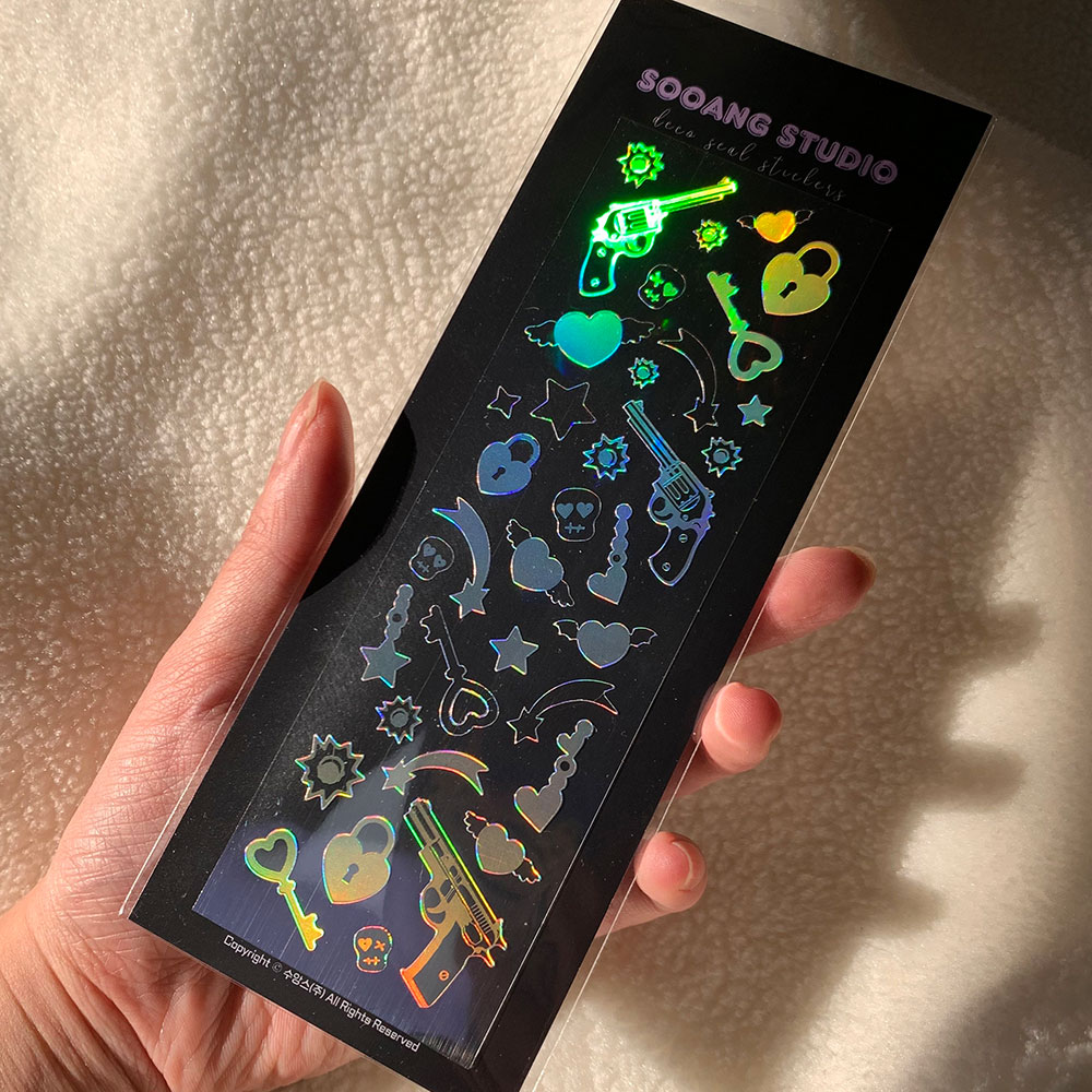 ktown4u.com : funky pinky silver sticker