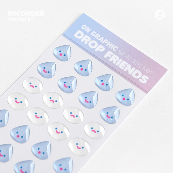 ktown4u.com : TRF drop friends seal sticker_CLEAR AURORA