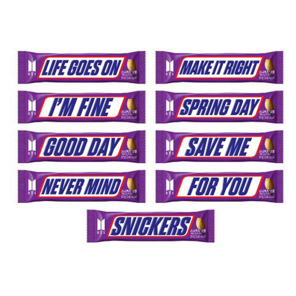 ktown4u.com : SNICKERS BTS Music Pack Choco Bar 51g*9ea 1Set