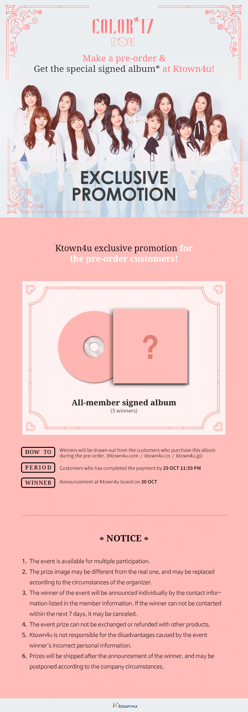ktown4u.com : [SET][2CD SET] IZ*ONE - Mini Album Vol.1 [COLOR*IZ] (ROSE ...